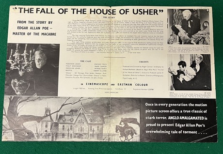 The Fall Of The House Of Usher Poster, CBook, 1960
